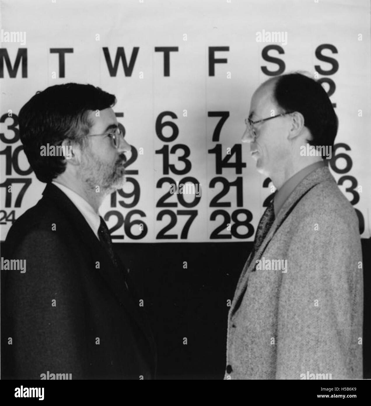 George Gaskell and Colm Muircheartaigh , c1980s Stock Photo - Alamy
