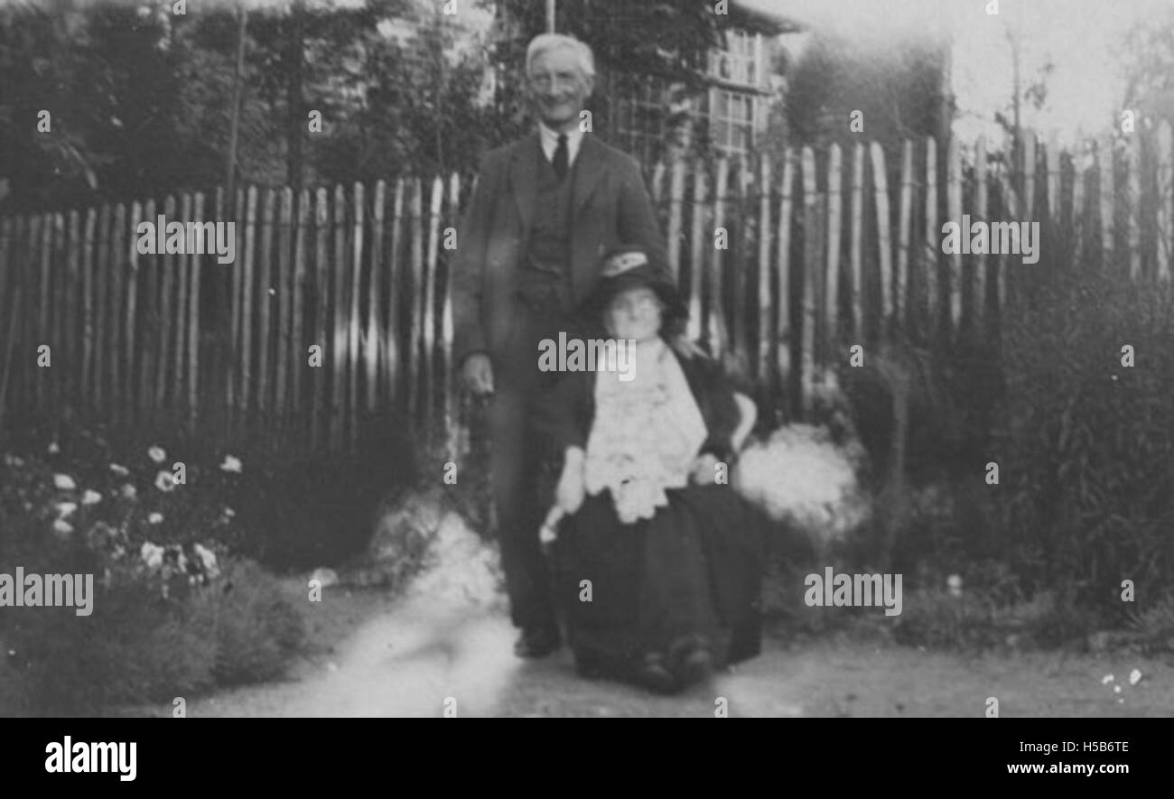 A historical photograph of William Beveridge with his mother Annette ...
