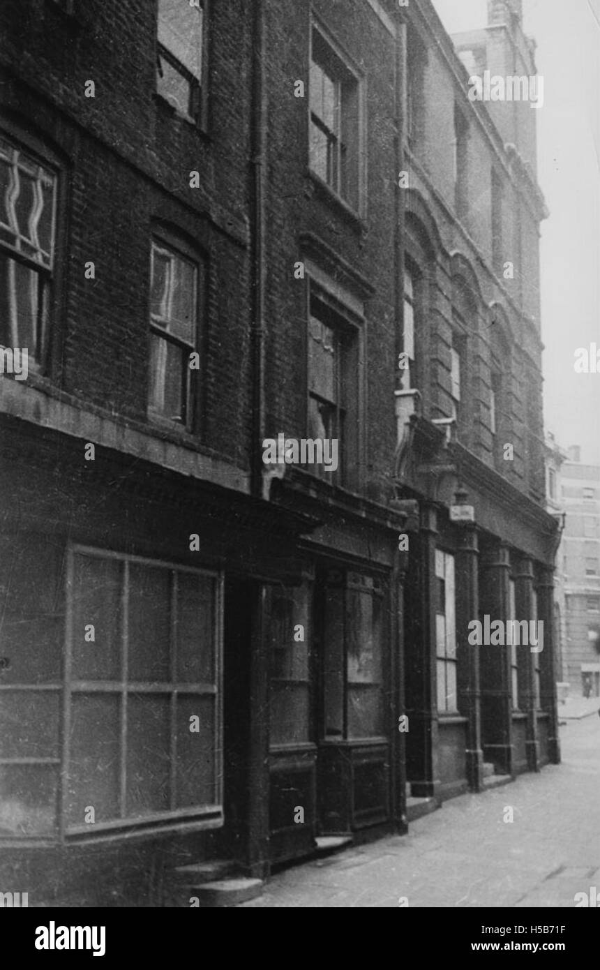 A historical photograph of Clements Inn Passage in 1946, showcasing the ...