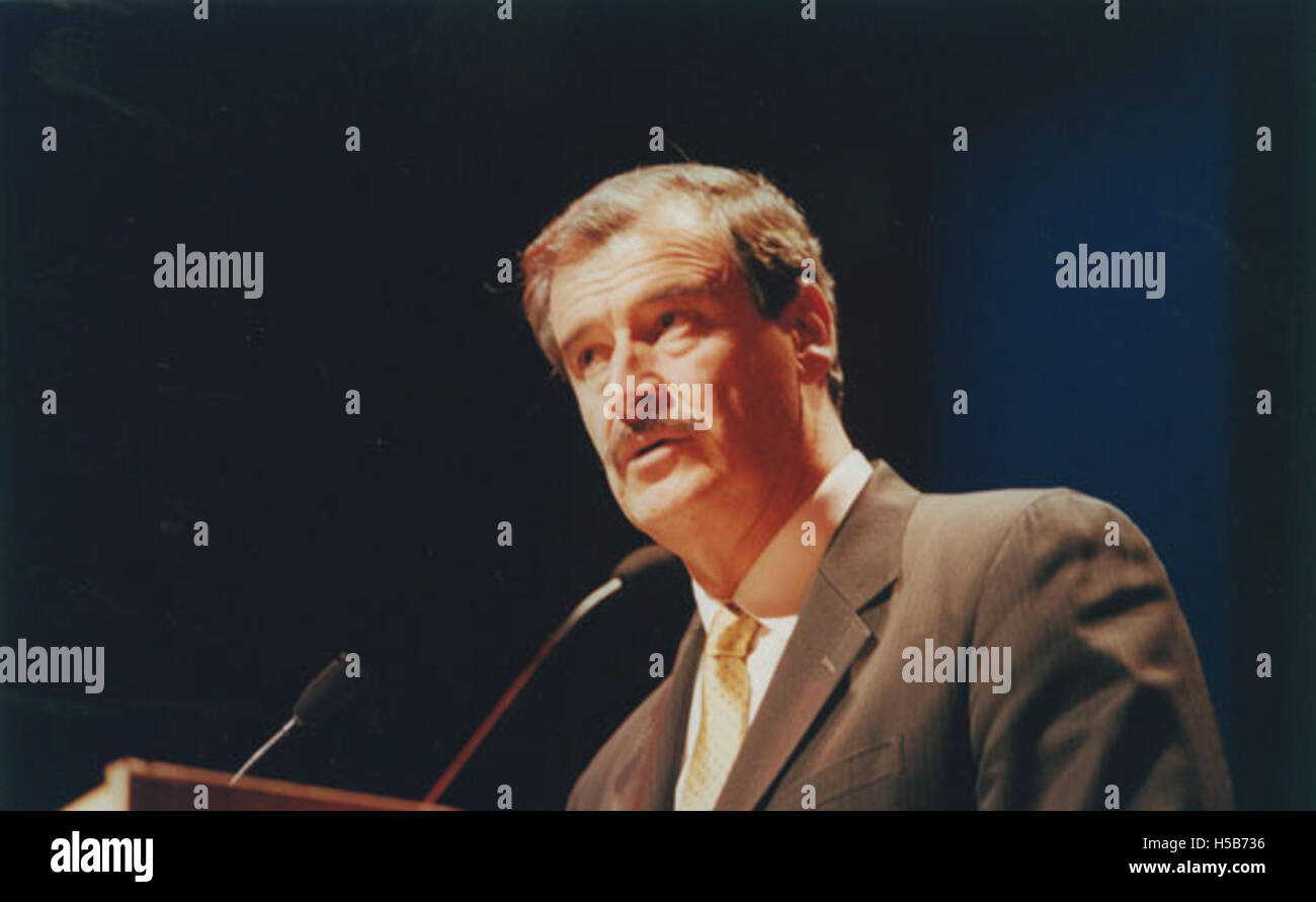 A photograph of Vicente Fox, the President of Mexico in 2000, capturing ...