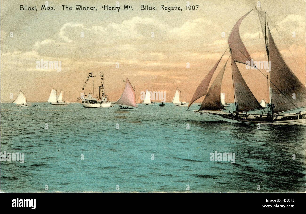 The Winner, a boat skippered by Henry M, competes in the 1907 Biloxi ...