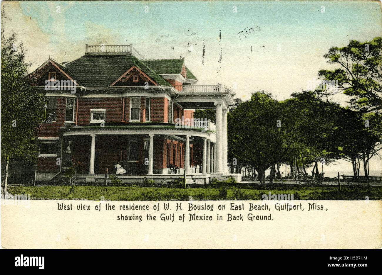 This image depicts the west view of the residence of W. H. Bouslog, an ...