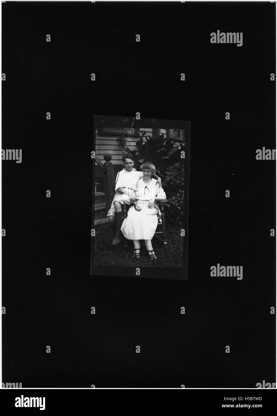 A photograph of Elizabeth Hamilton with an unidentified boy, possibly ...