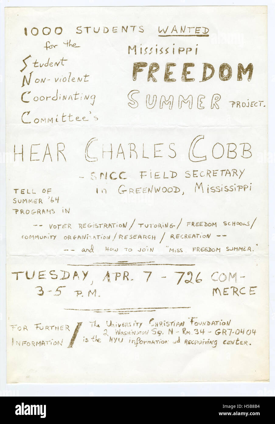 The SNCC (Student Nonviolent Coordinating Committee) called for 1,000 ...