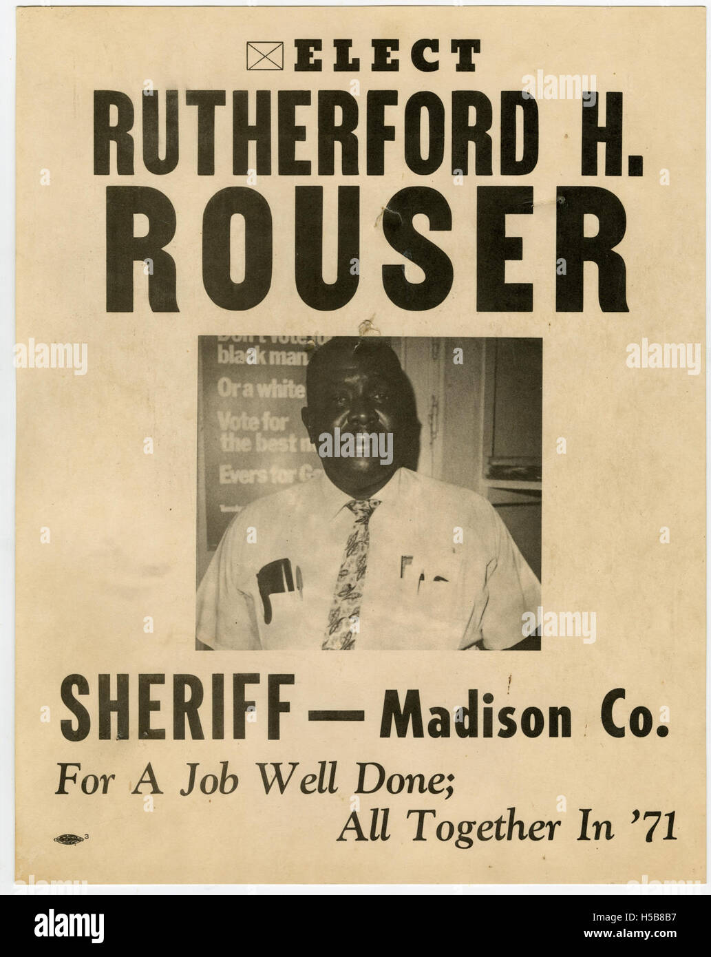 A historical image associated with the election of Rutherford H. Rouser ...