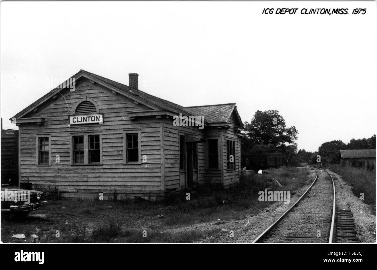 The ICG Depot in Clinton, Mississippi, captured in 1975, shows the ...