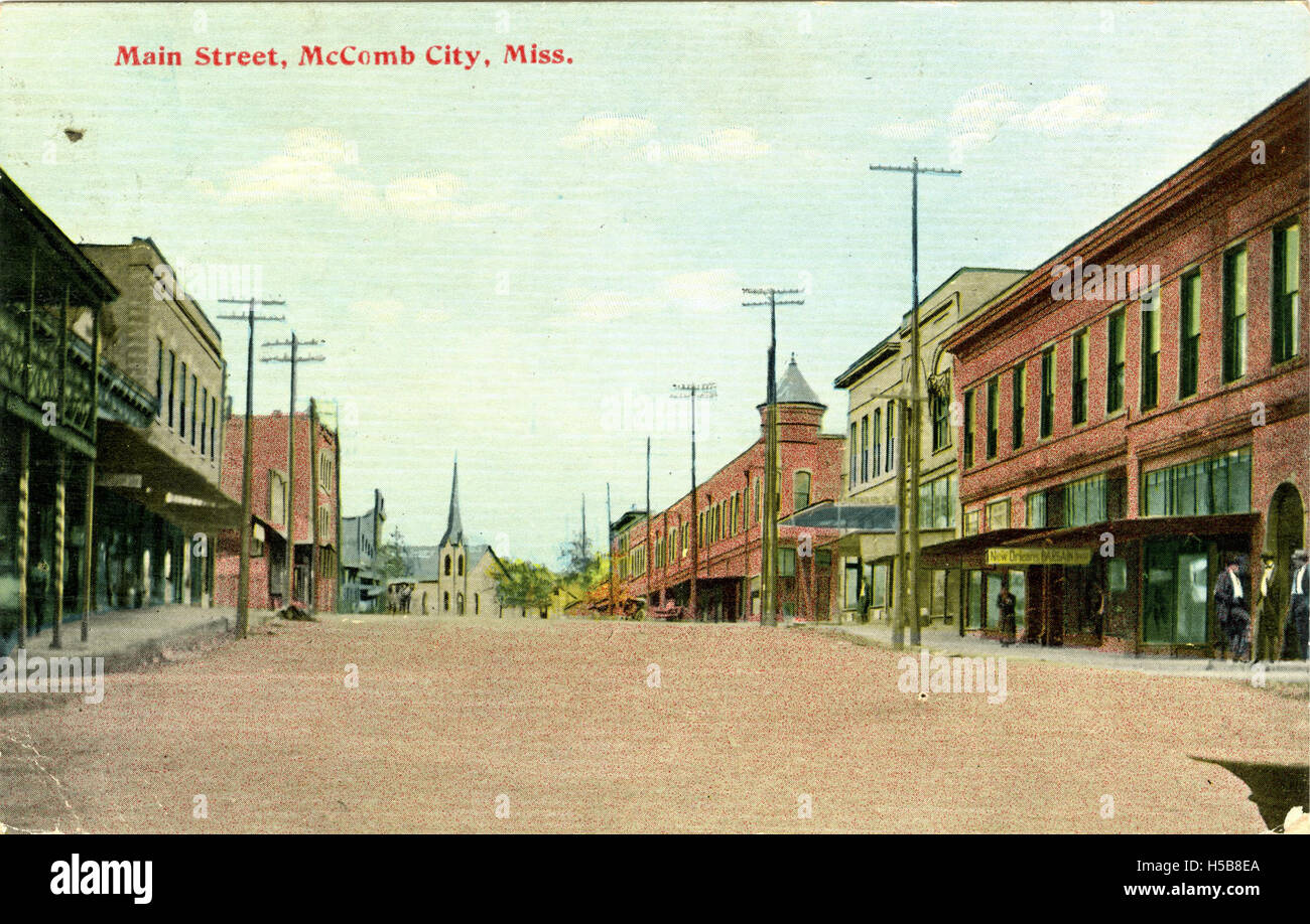 Main Street in McComb City, Mississippi, is a central thoroughfare ...