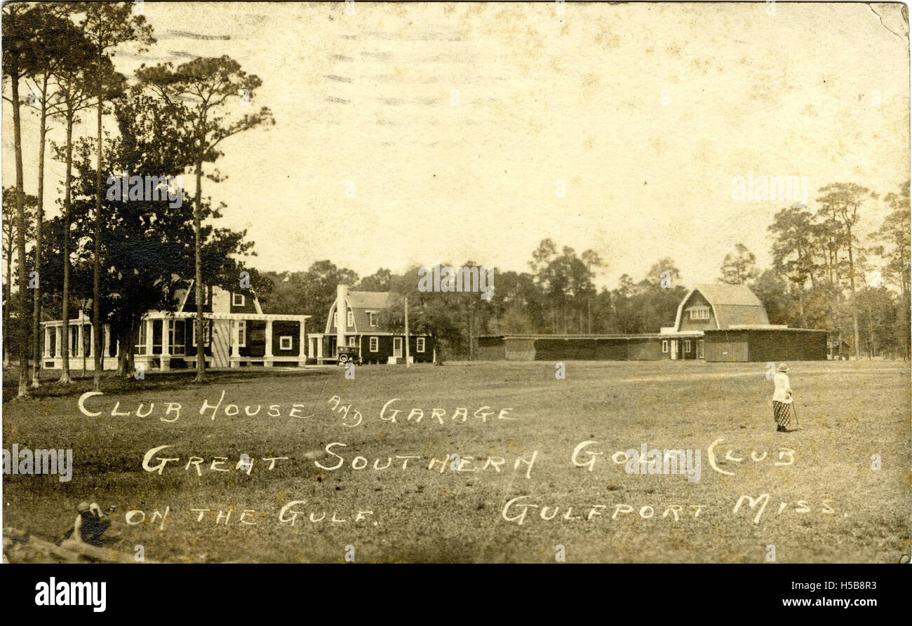 The image shows the clubhouse and garage at the Great Southern Golf ...