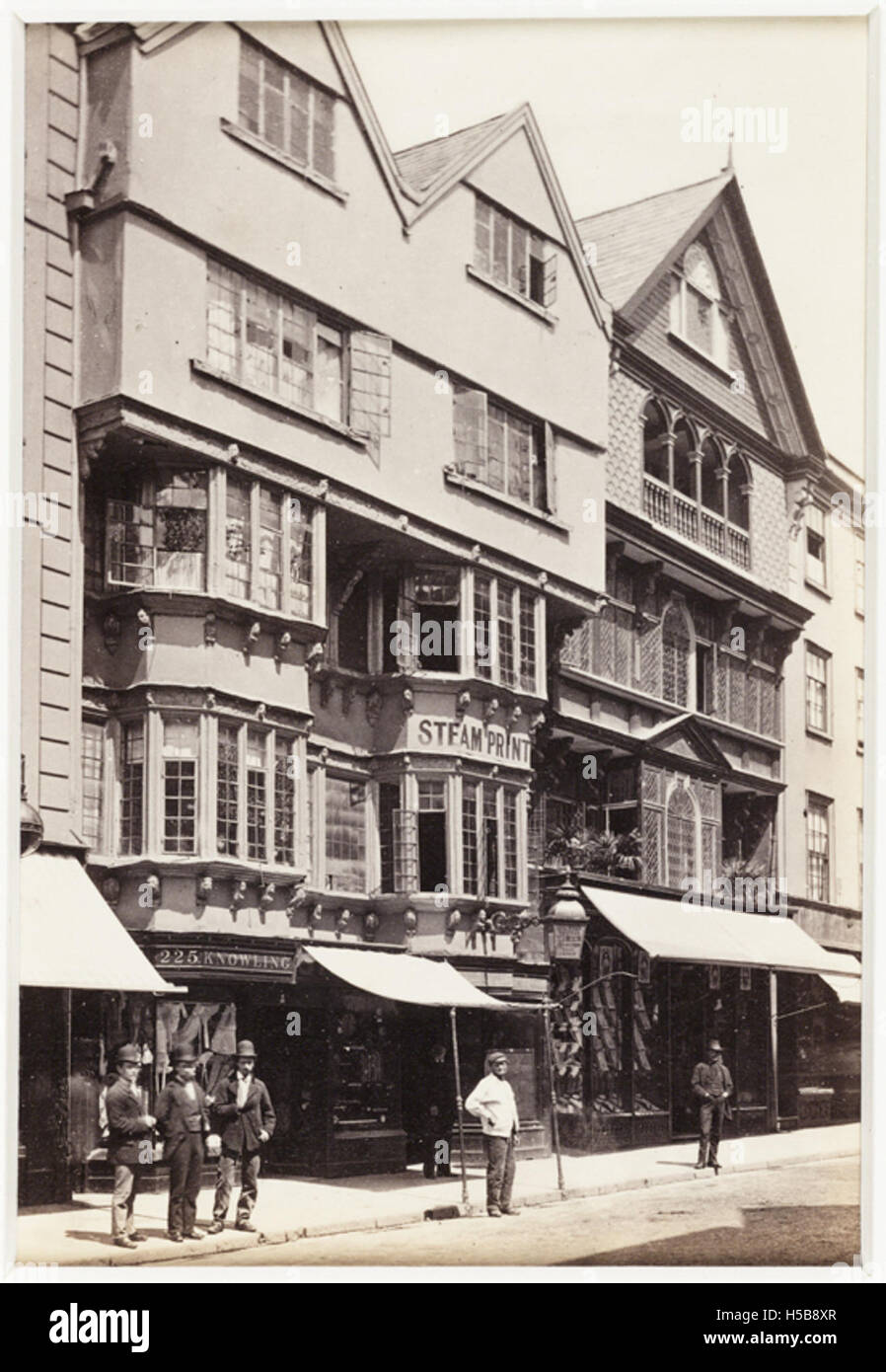 This image features a view of Old Houses in High Street, Exeter ...