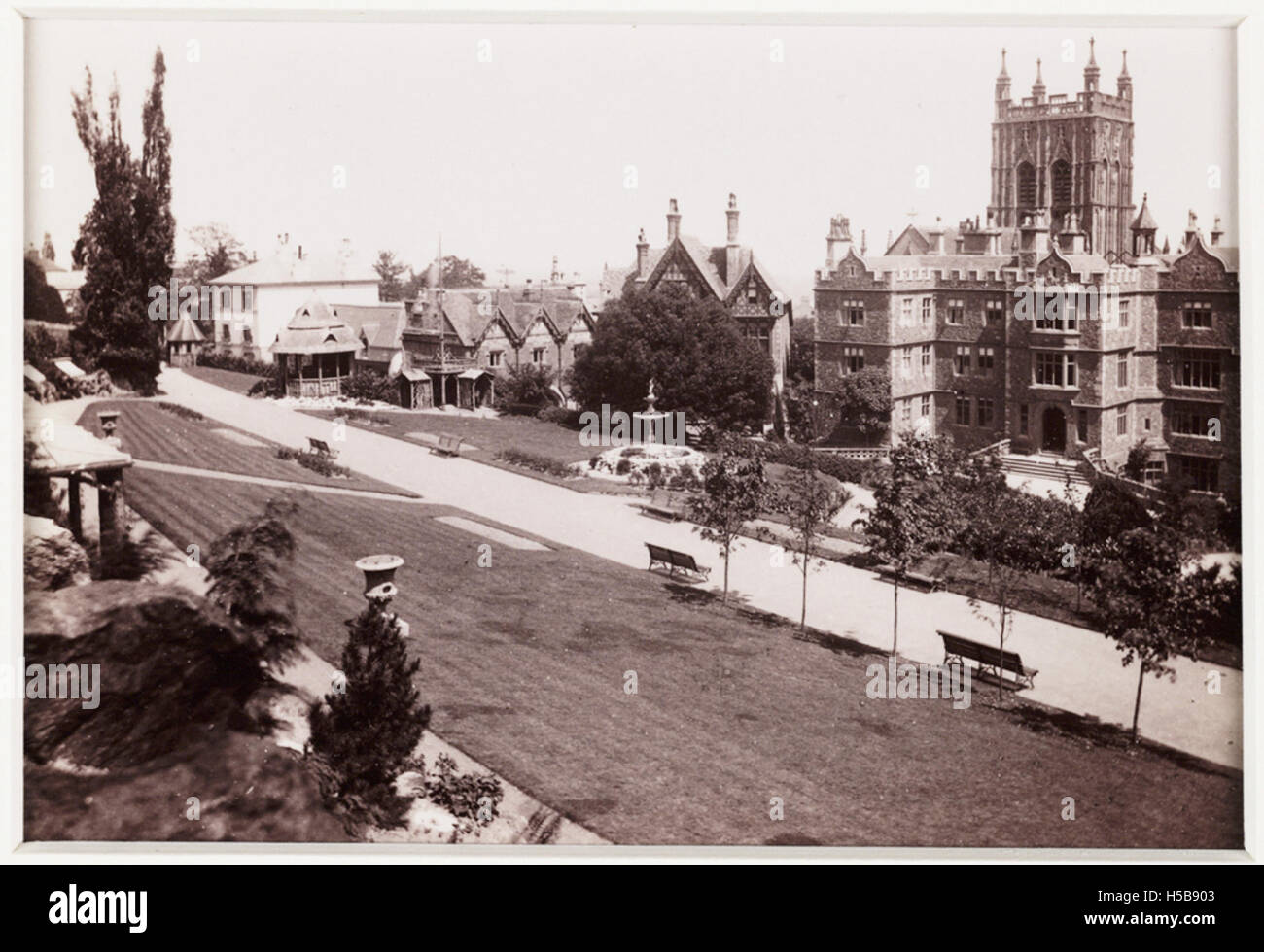 'Malvern, the Promenade Gardens' refers to a famous location, likely a ...