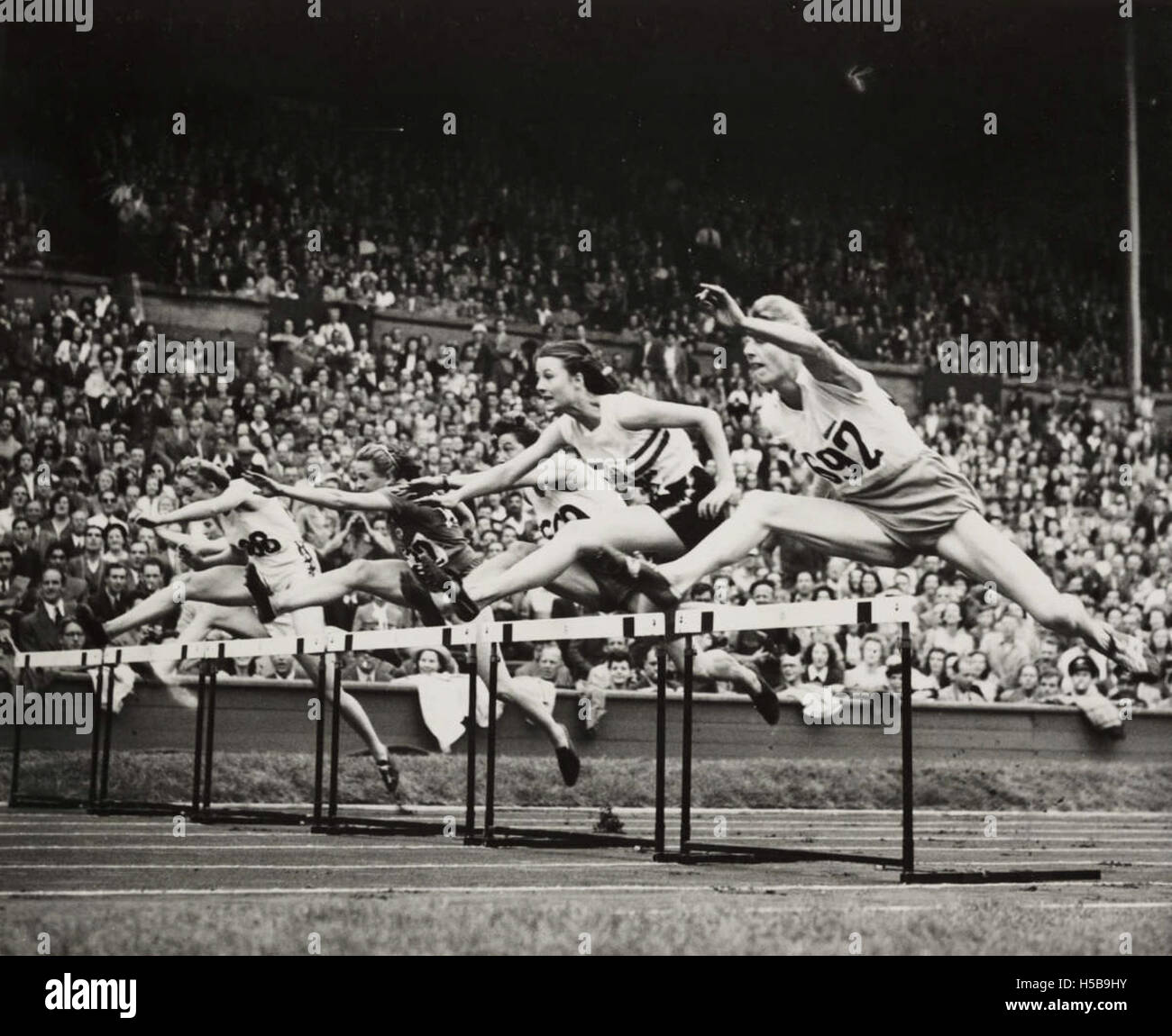 The women's final of the 80 meters hurdles event at the 1948 London ...