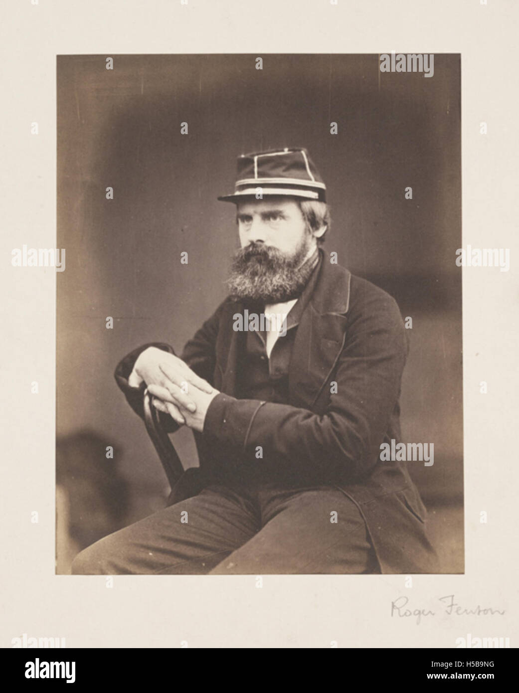 A portrait of Roger Fenton, a pioneering British photographer known for ...
