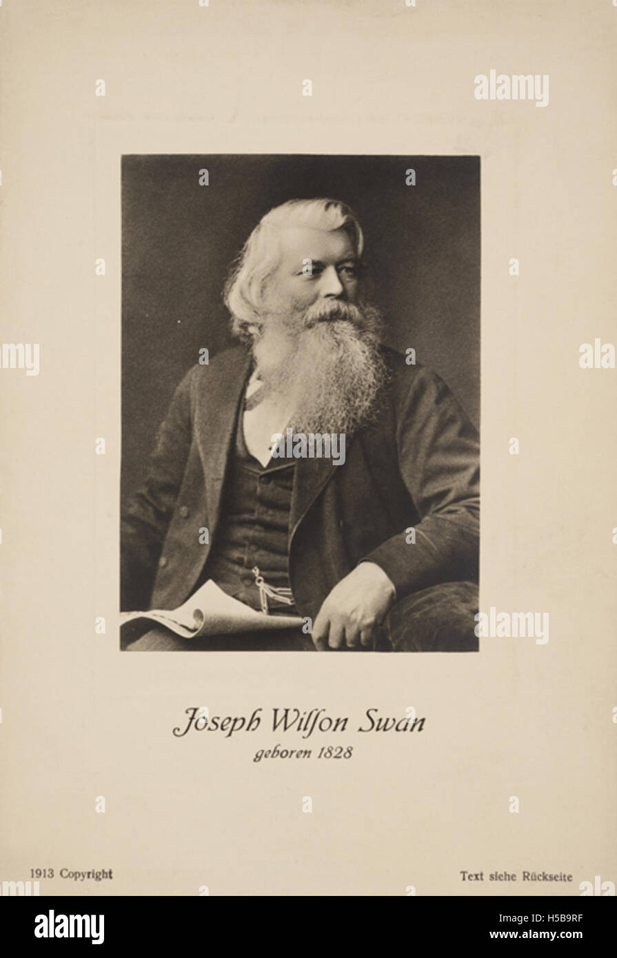 Portrait of Joseph Wilson Swan (born 1828), a renowned British ...