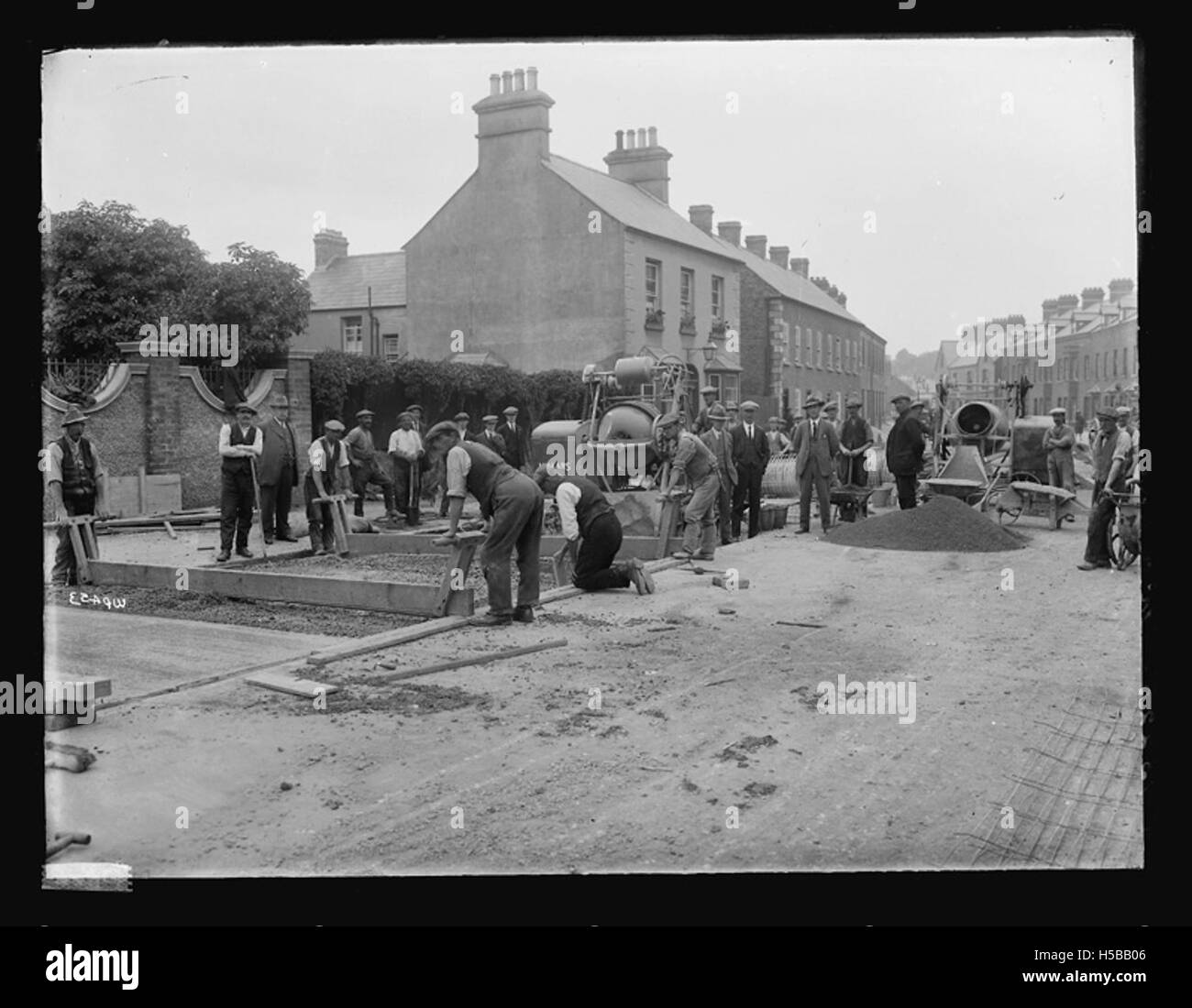 Improving urban infrastructure Black and White Stock Photos & Images ...