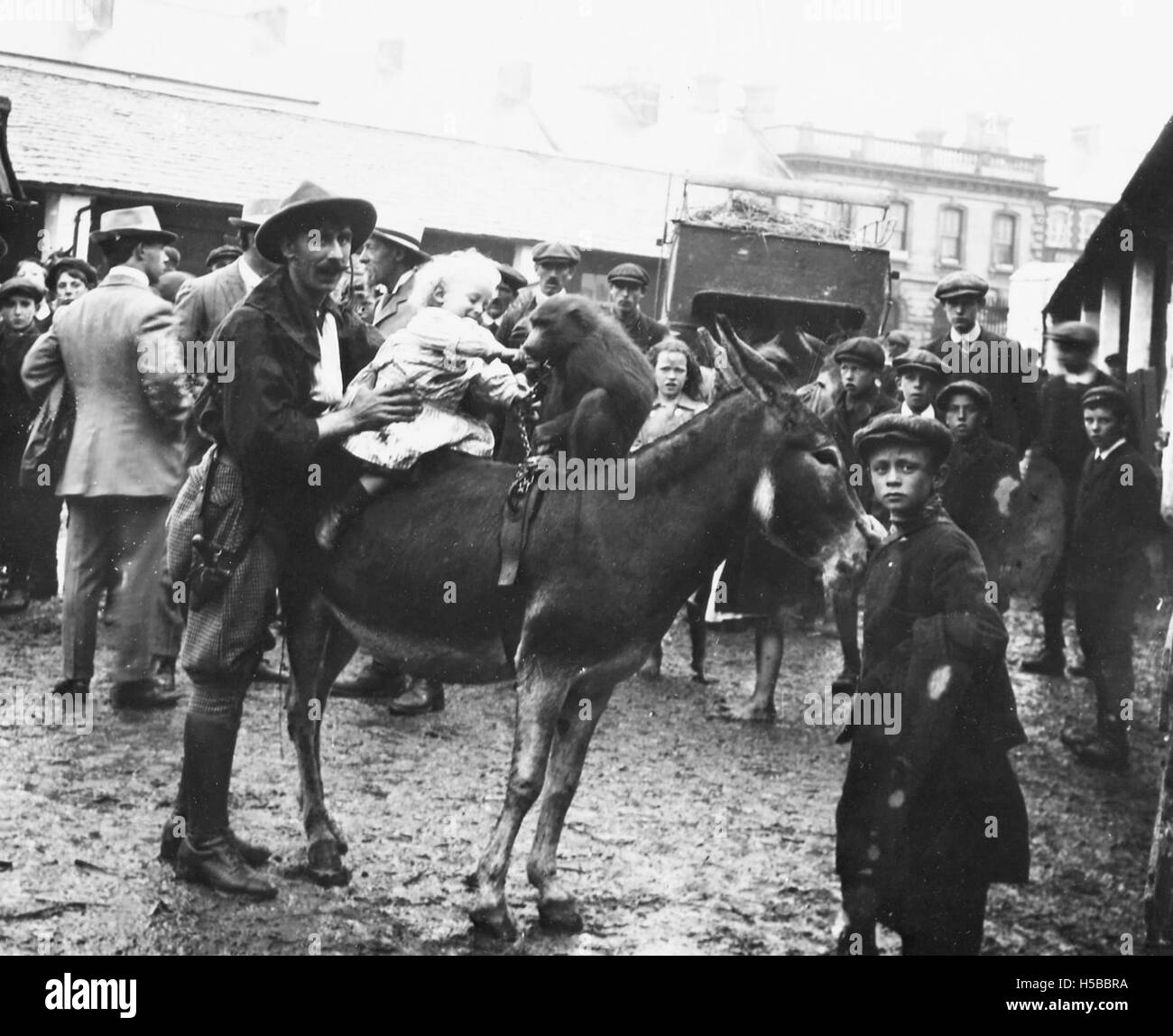 This image likely captures a scene from Buffalo Bill's Circus, showing ...