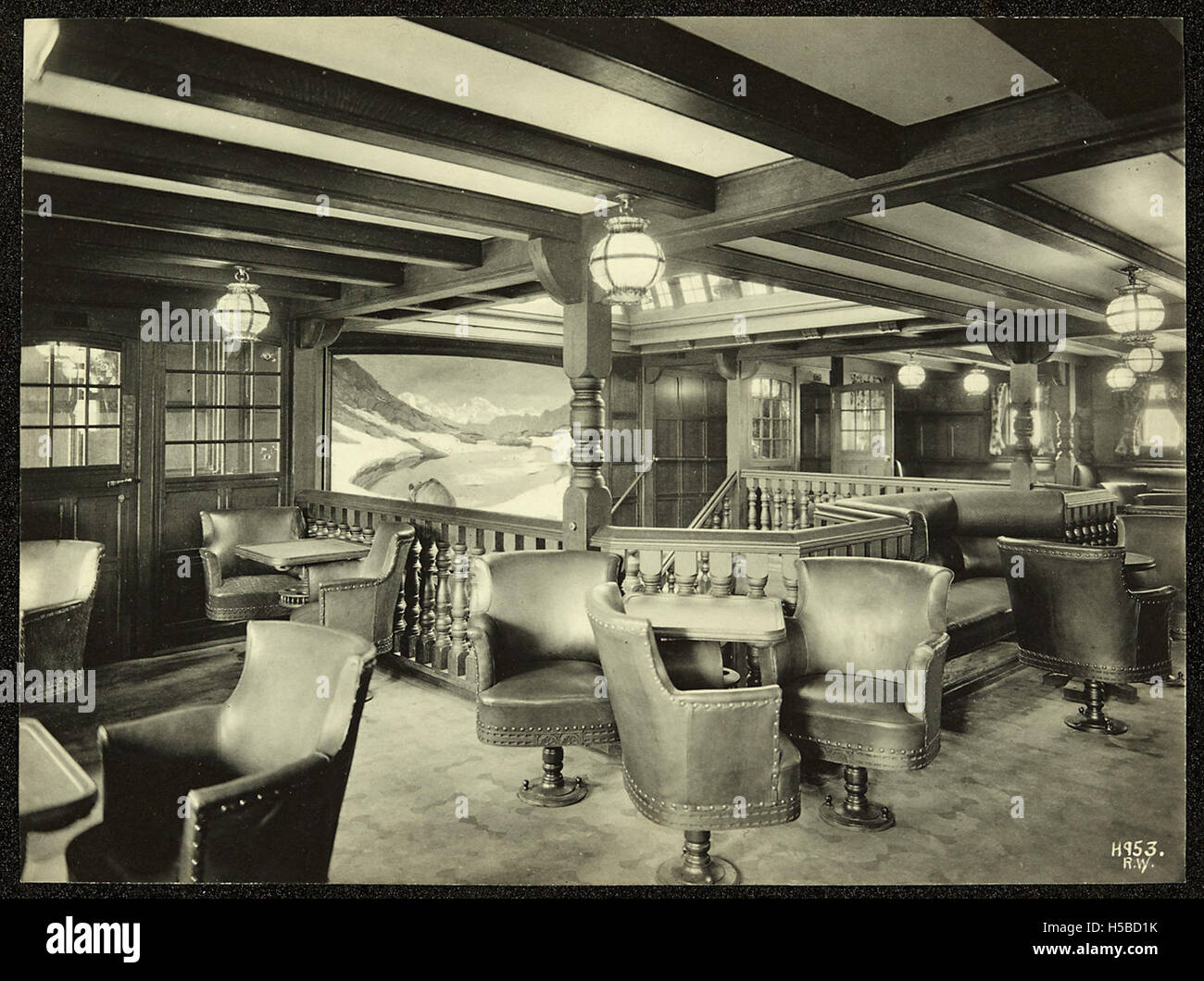 Photograph of the interior of a ship, showcasing its features and ...