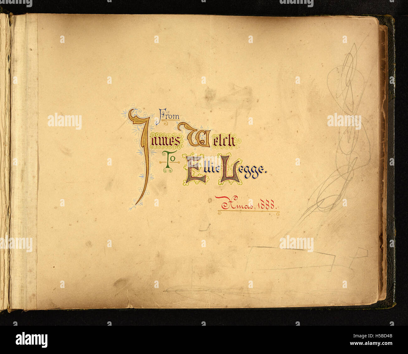 The title page of a photo album presents a collection of images ...