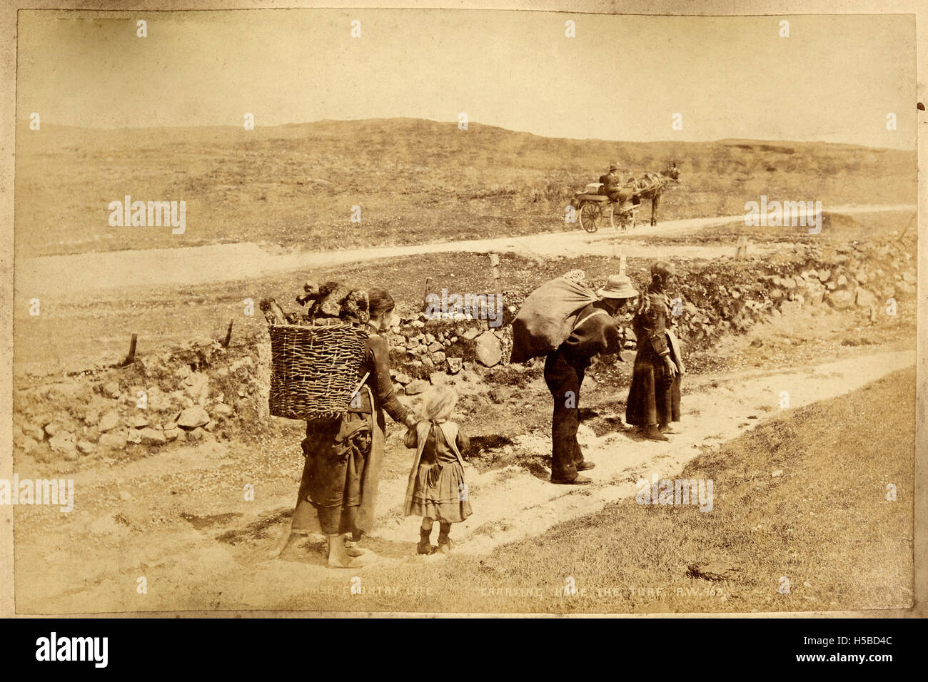 An image depicting traditional Irish country life, showing people ...