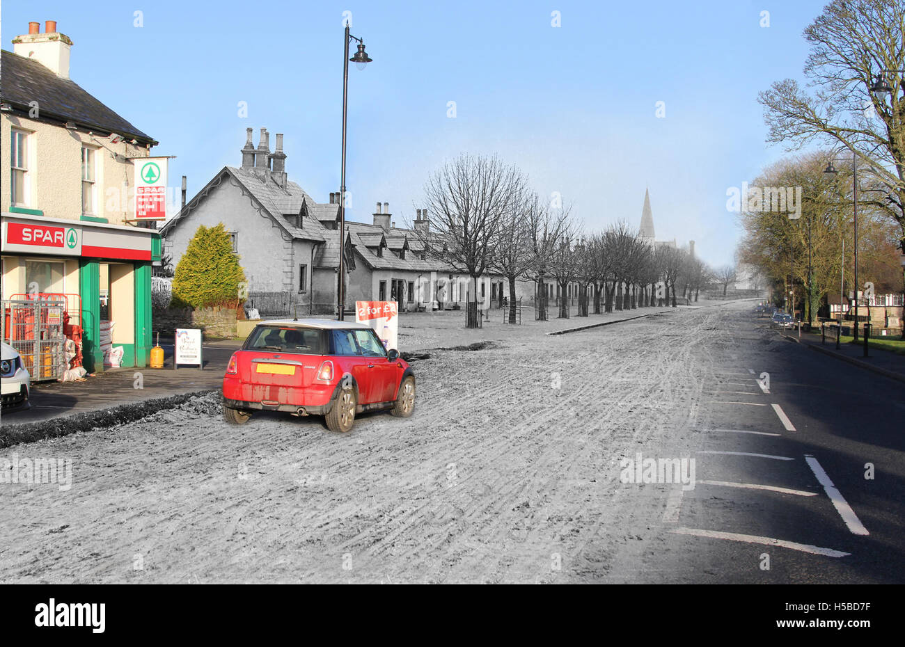 This image shows a blend of old and new elements in Sion Mills, County ...