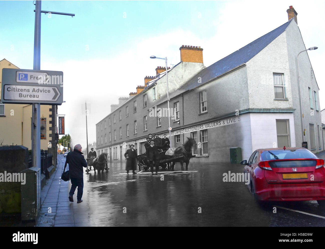 A historical event showing the impact of a flood in Strabane ...