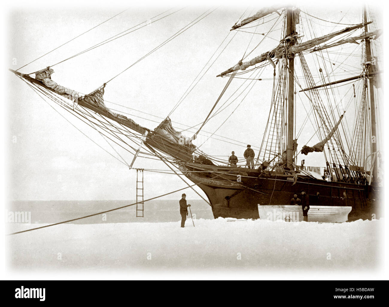 This image illustrates polar exploration, capturing a moment from an ...