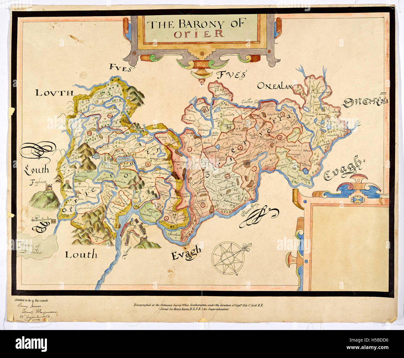 A map of the Barony of Orier, dated to the 17th century. This ...