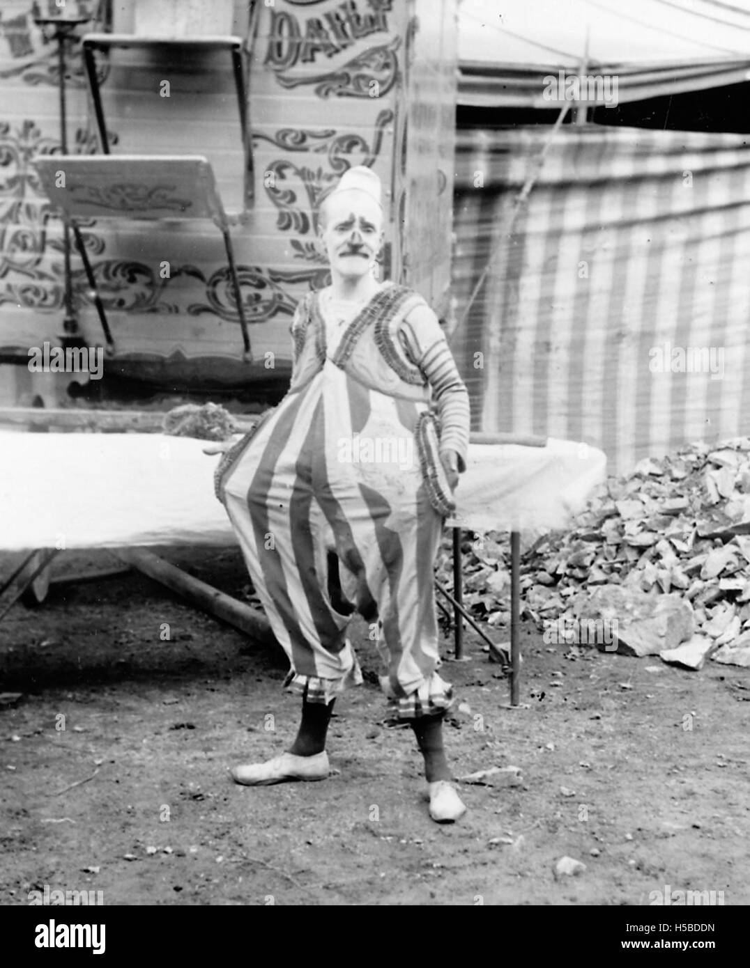 A clown performing at Hanneford's Canadian Circus. The circus was a ...