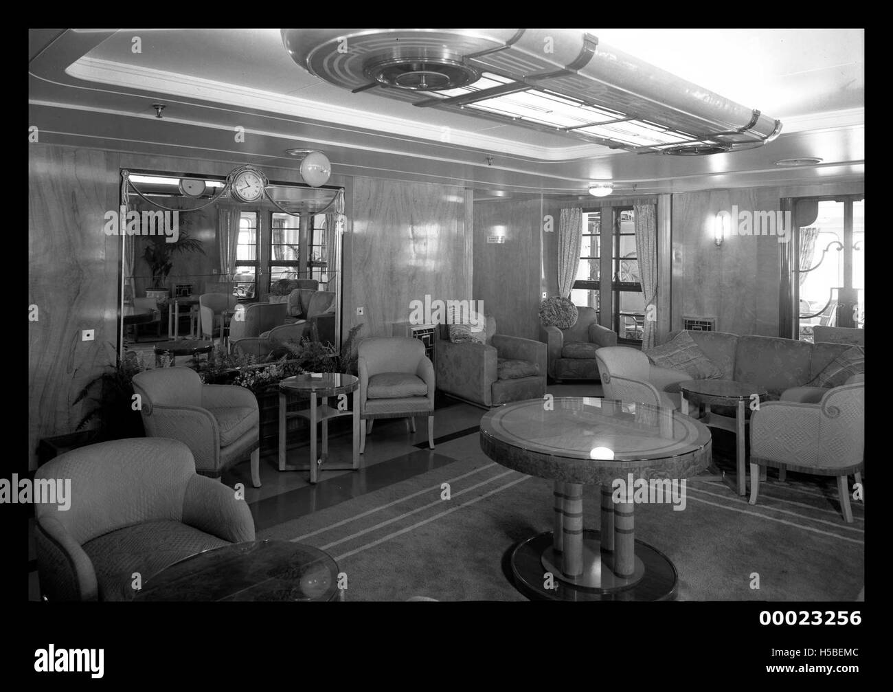 The TSS Awatea lounge was part of the facilities on the TSS Awatea, a ...