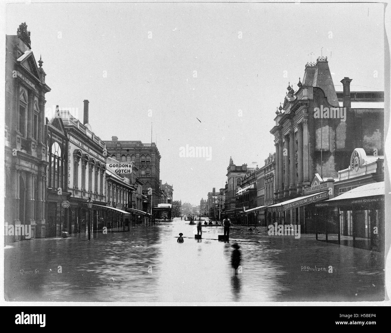 Queen Street in Brisbane, Australia, is shown flooded, a result of a ...