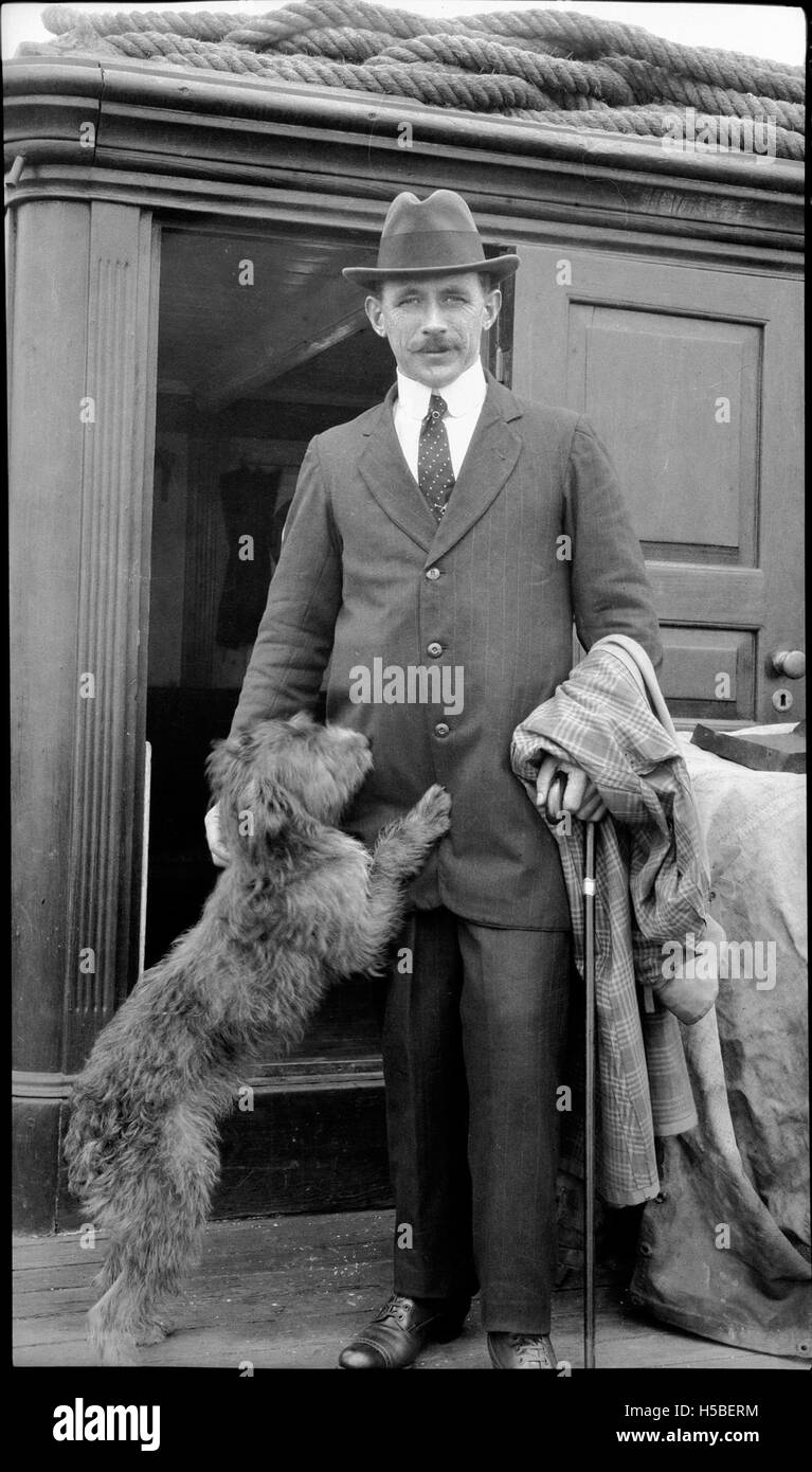 A French captain, possibly from the early 20th century, is photographed ...