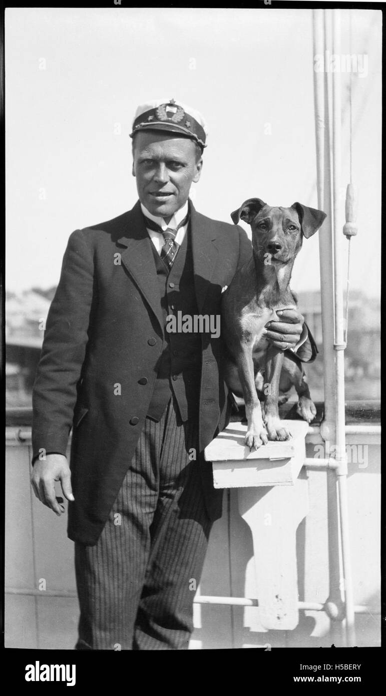 Captain sailing the ship Black and White Stock Photos & Images - Alamy