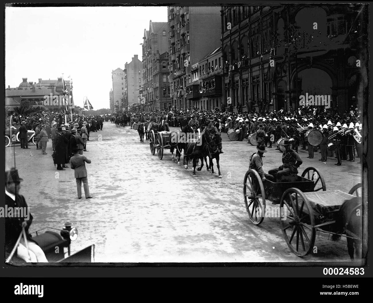 A photograph of Australian Army soldiers marching along Macquarie ...