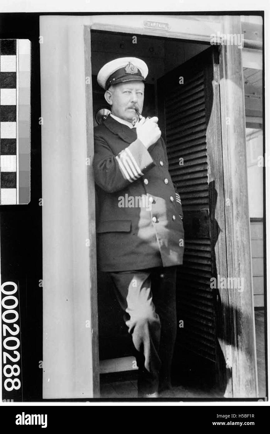 A photograph of an unidentified naval or military captain, possibly ...