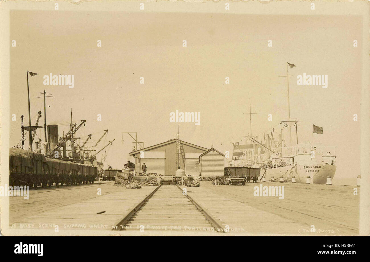 A bustling scene at the Deep Water Pier in Portland, Victoria ...