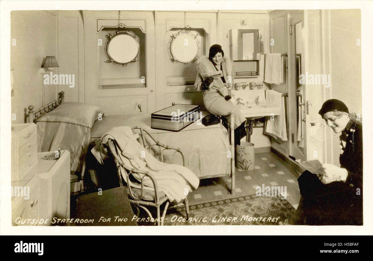 Two passengers in cabin aboard liner MONTEREY Stock Photo - Alamy