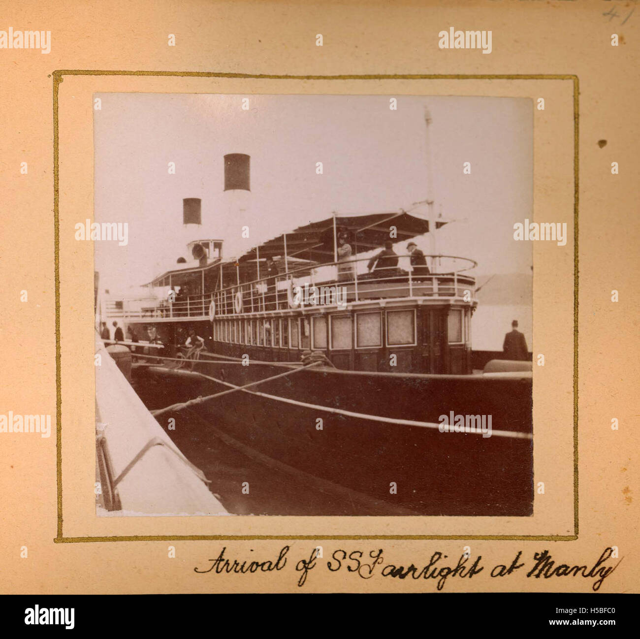 This photograph captures the arrival of the SS Fairlight, possibly the ...