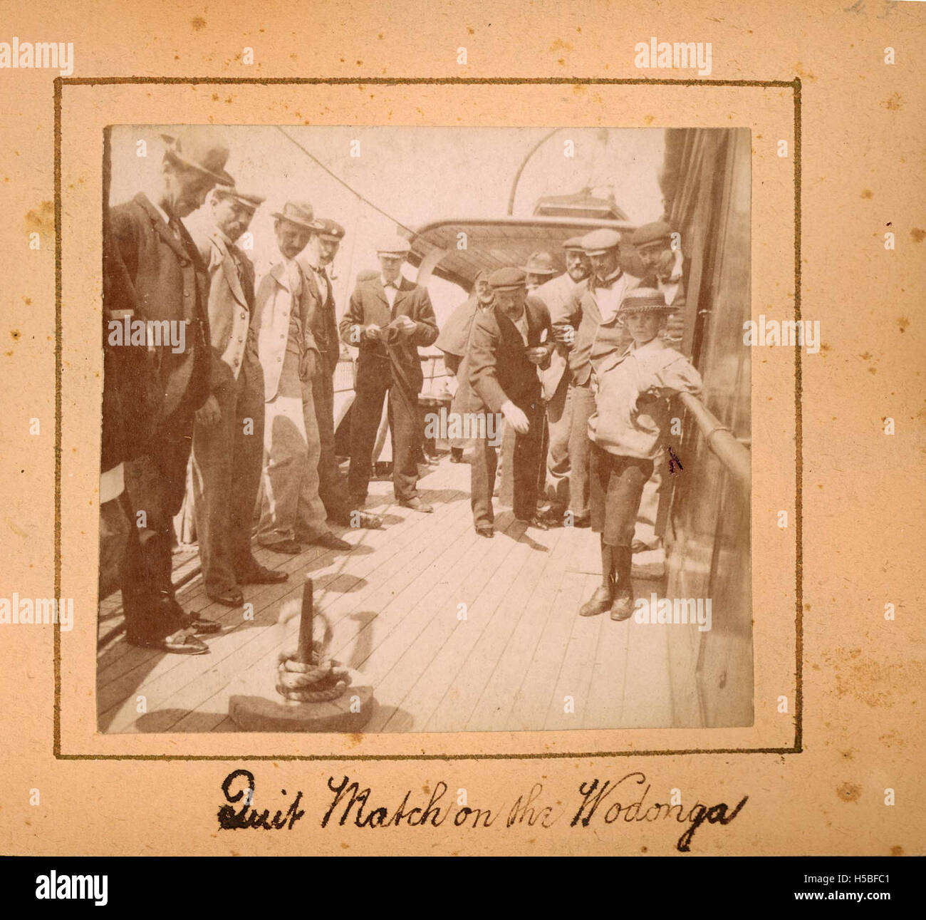 This photograph captures a four-quoit match in Wodonga, possibly during ...