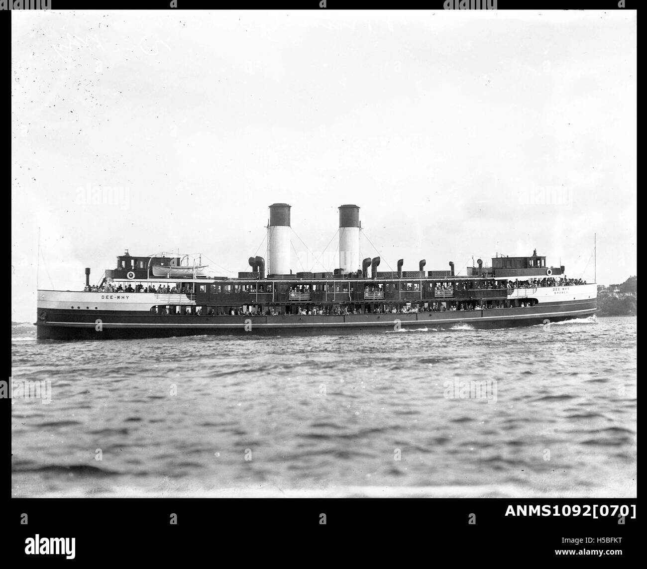 The DEE-WHY twin funnel ferry boat operating on Sydney Harbour, one of ...