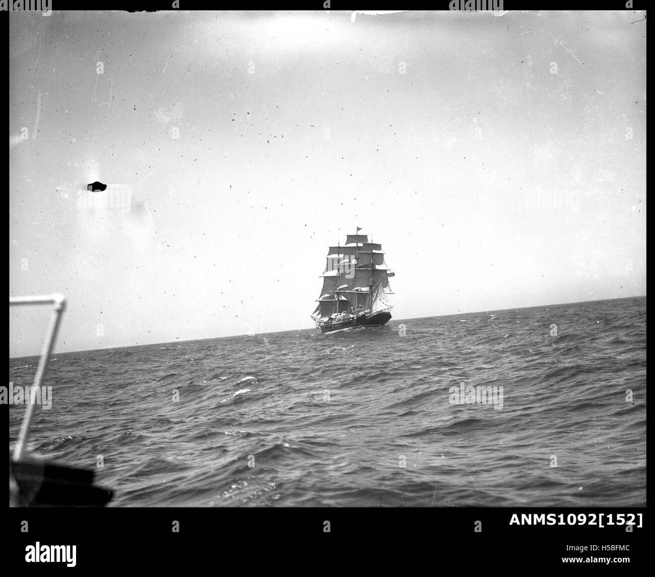 The Three-masted barque JOSEPH CONRAD is shown underway with its sails ...