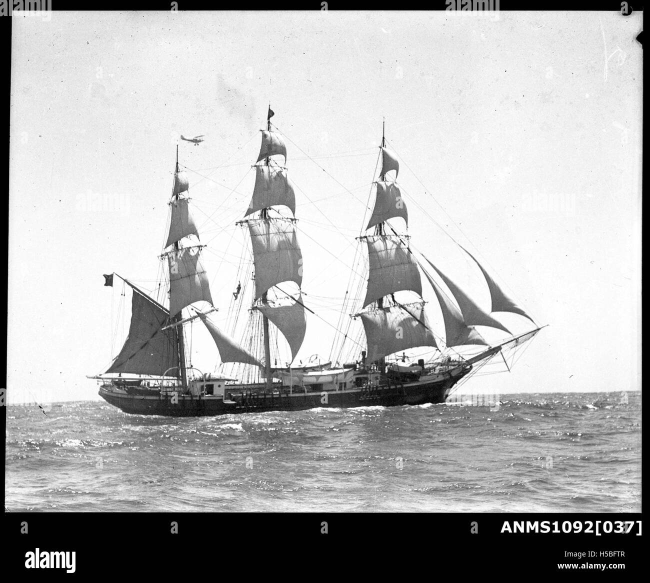 The three-masted ship JOSEPH CONRAD is captured leaving Sydney Harbour ...