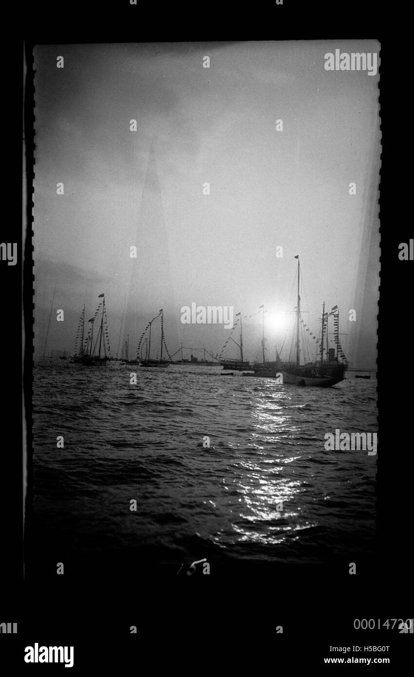 Sailing boats off coast Black and White Stock Photos & Images - Alamy