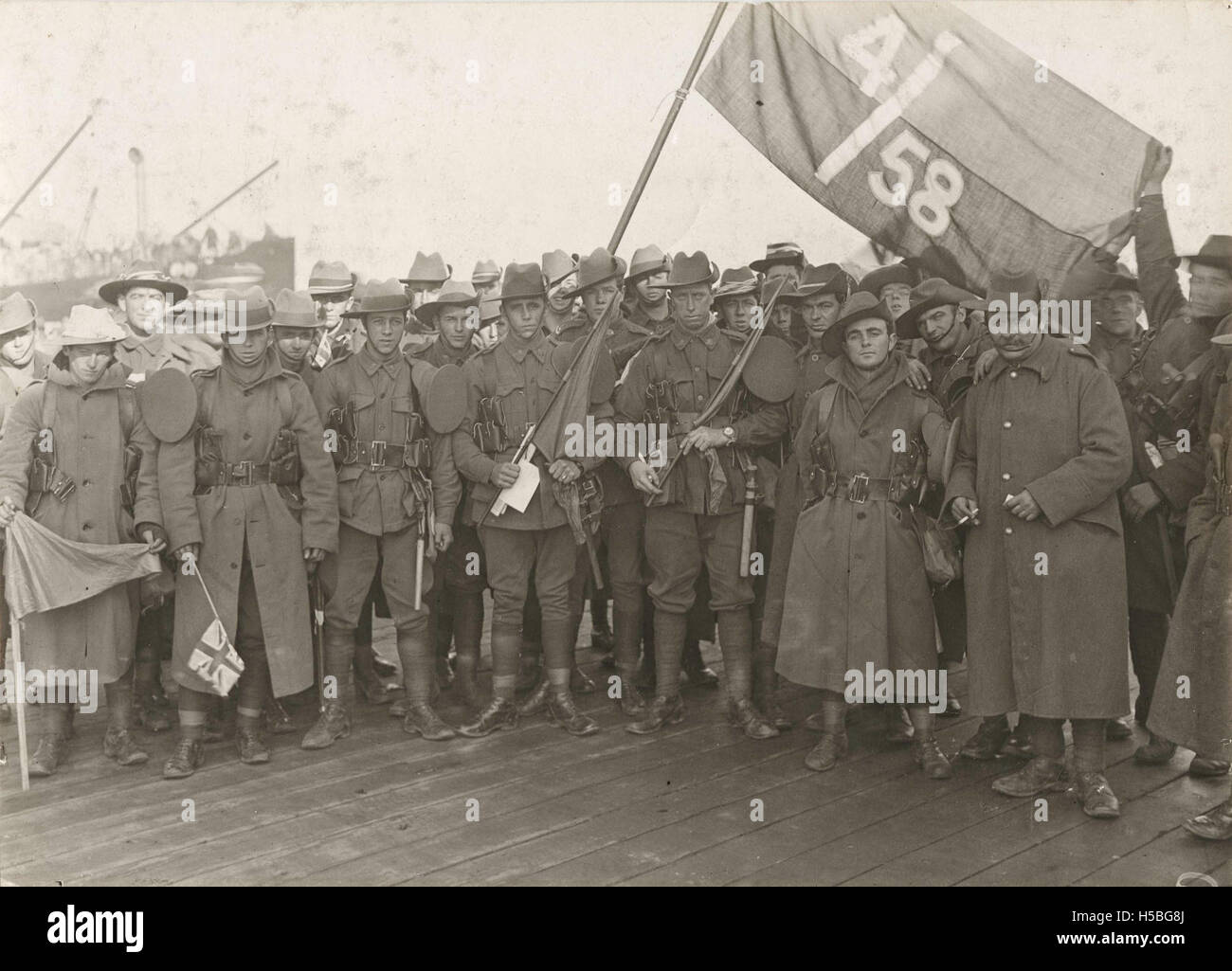 This photograph shows members of the 58th Battalion, reinforcements ...