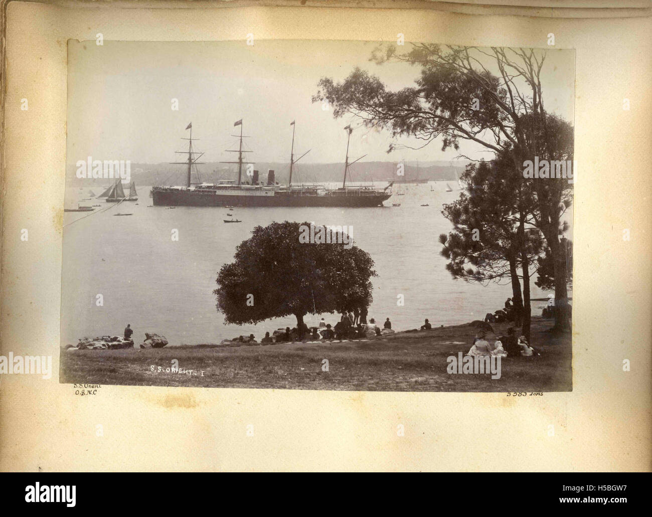 This photograph shows the 'SS Orient I,' a steamship docked at Sydney ...