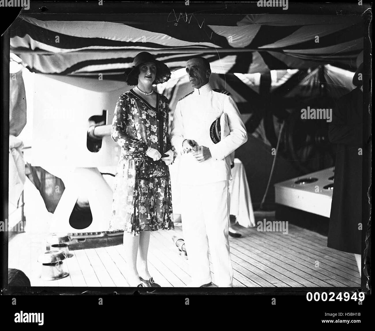 Daphne Deane and Captain Manuel de Mendivil are pictured aboard the ...