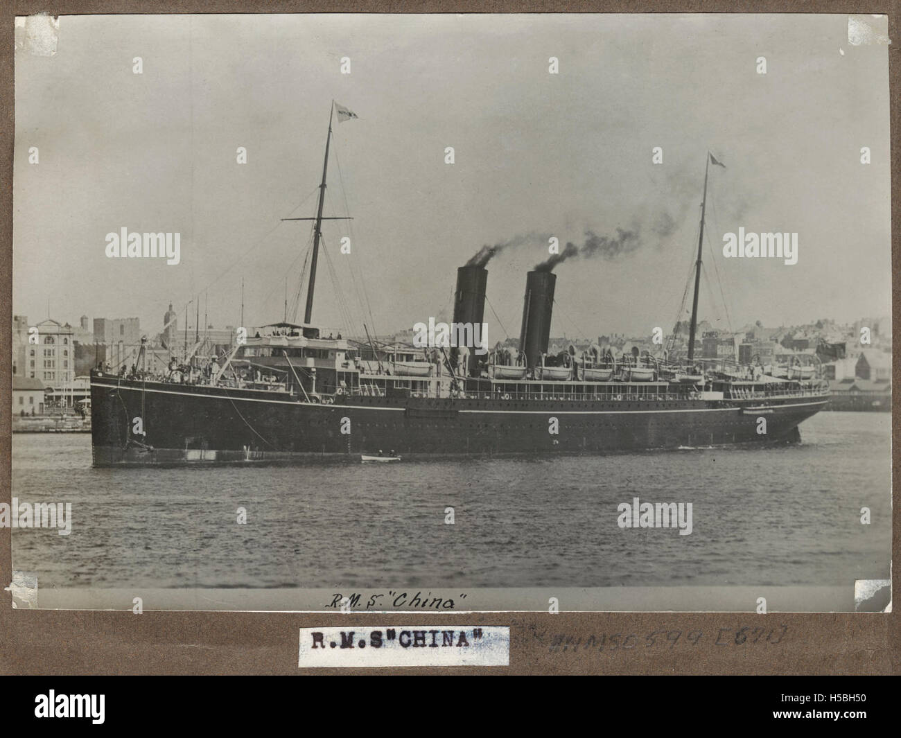 The RMS China, a P&O passenger ship, is docked in Circular Quay, Sydney ...