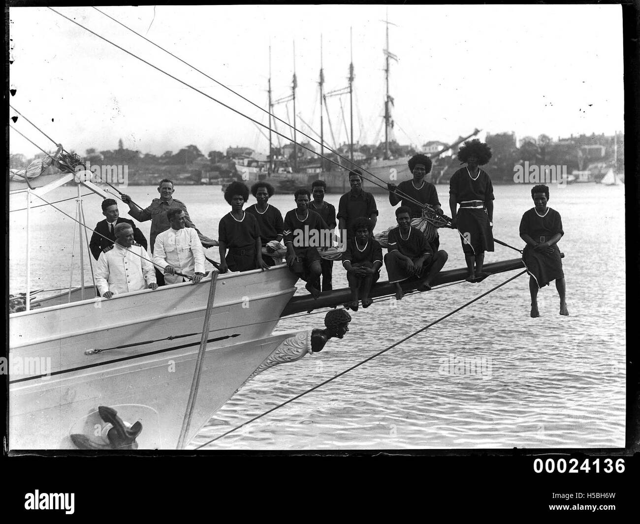 This photograph from around 1924 shows the officers and crew of the ...