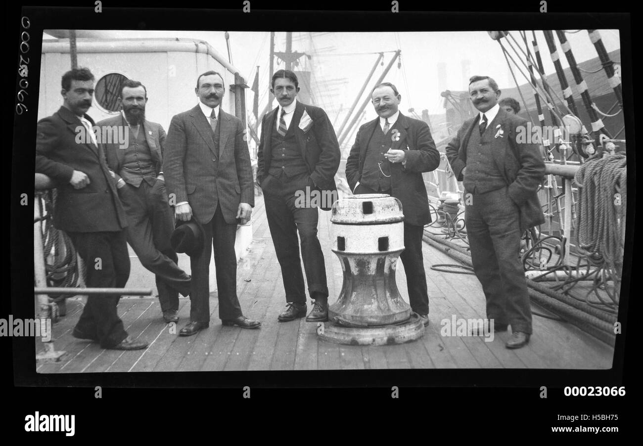 Standing men one ship Black and White Stock Photos & Images - Alamy