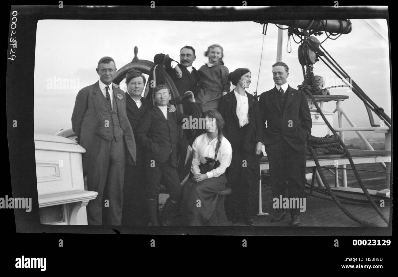 Captain Edward Robert Sterling is pictured with seven other individuals ...