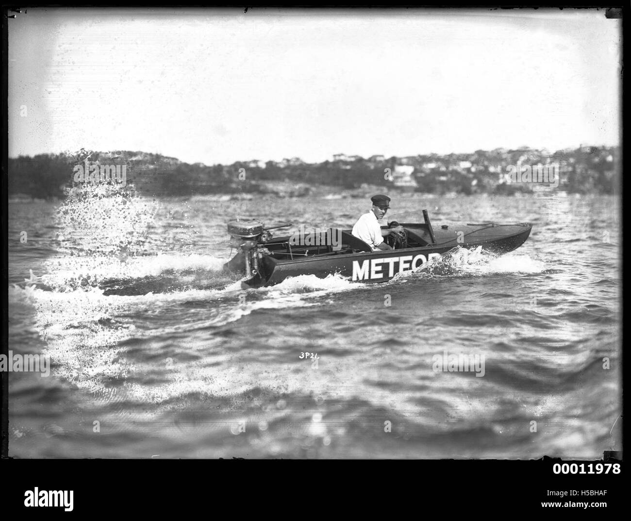 The speedboat METEOR is seen on Sydney Harbour, showcasing high-speed ...