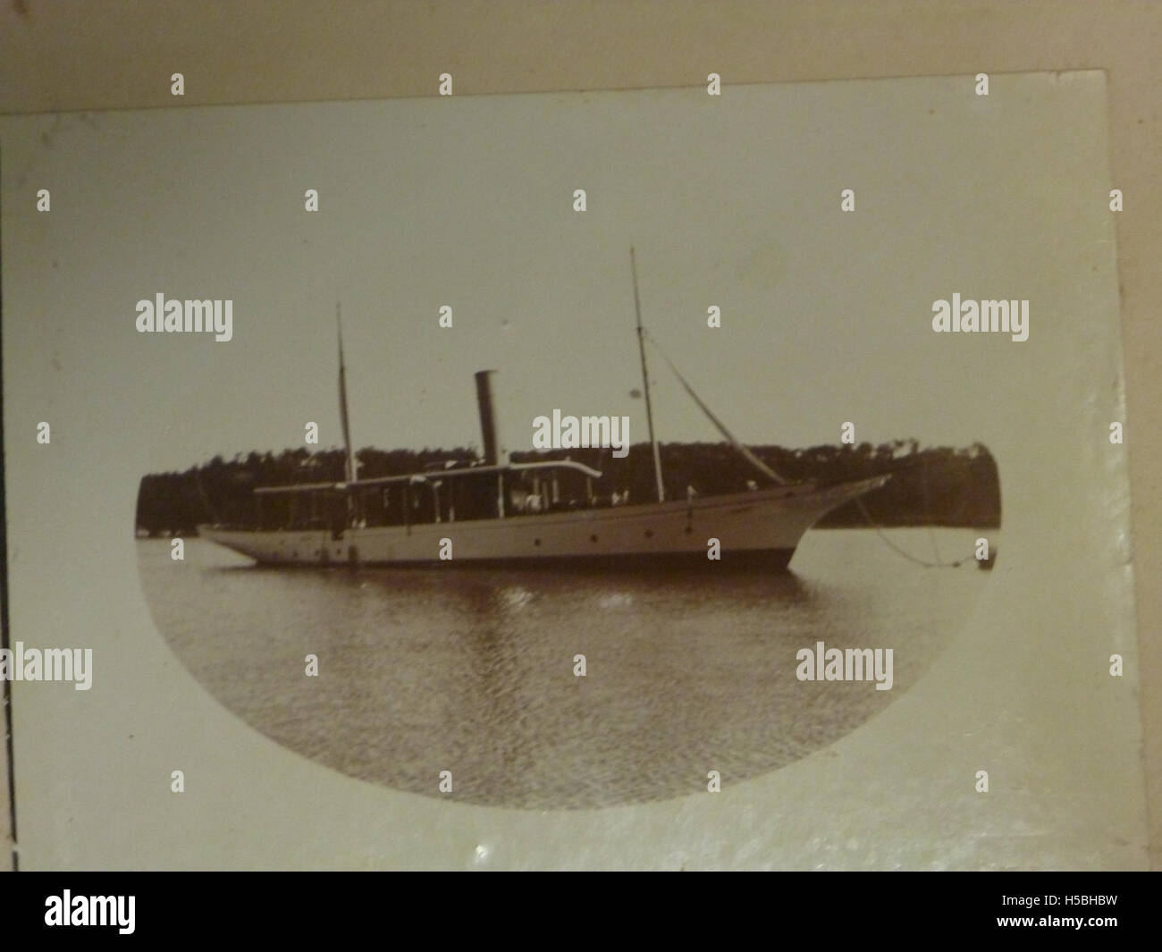 A photograph of the SY Ena, a ship from the early 1900s. This image ...